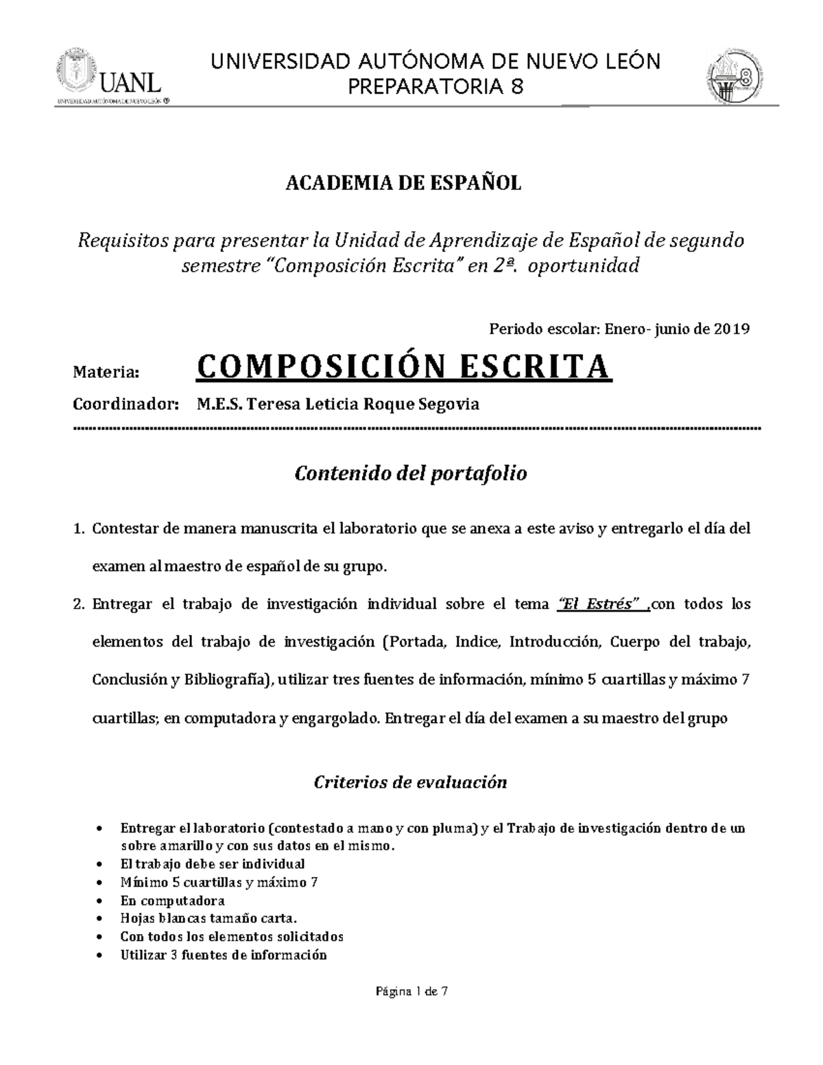 Composicion Escrita 2da E-J 19 - PREPARATORIA 8 ACADEMIA DE ESPAÑOL ...