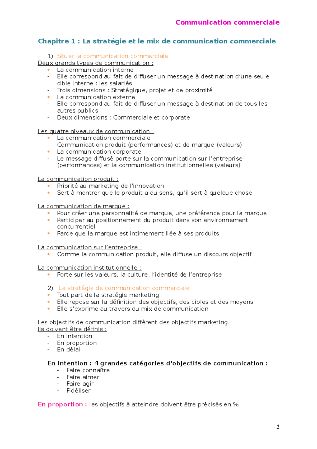 Chapitre 1 S3 - Communication commerciale Chapitre 1 : La et le mix de ...