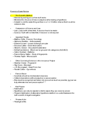 Forensics Practice Questions for Final Exam - United States Established ...