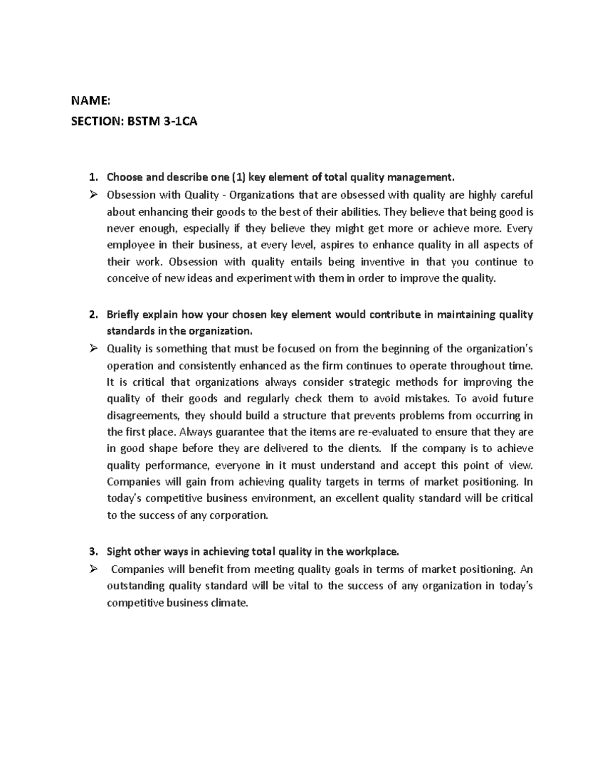 01 Activity 1 (TQM) - BASTA KAY MAO NANI - NAME: SECTION: BSTM 3-1CA 1 ...