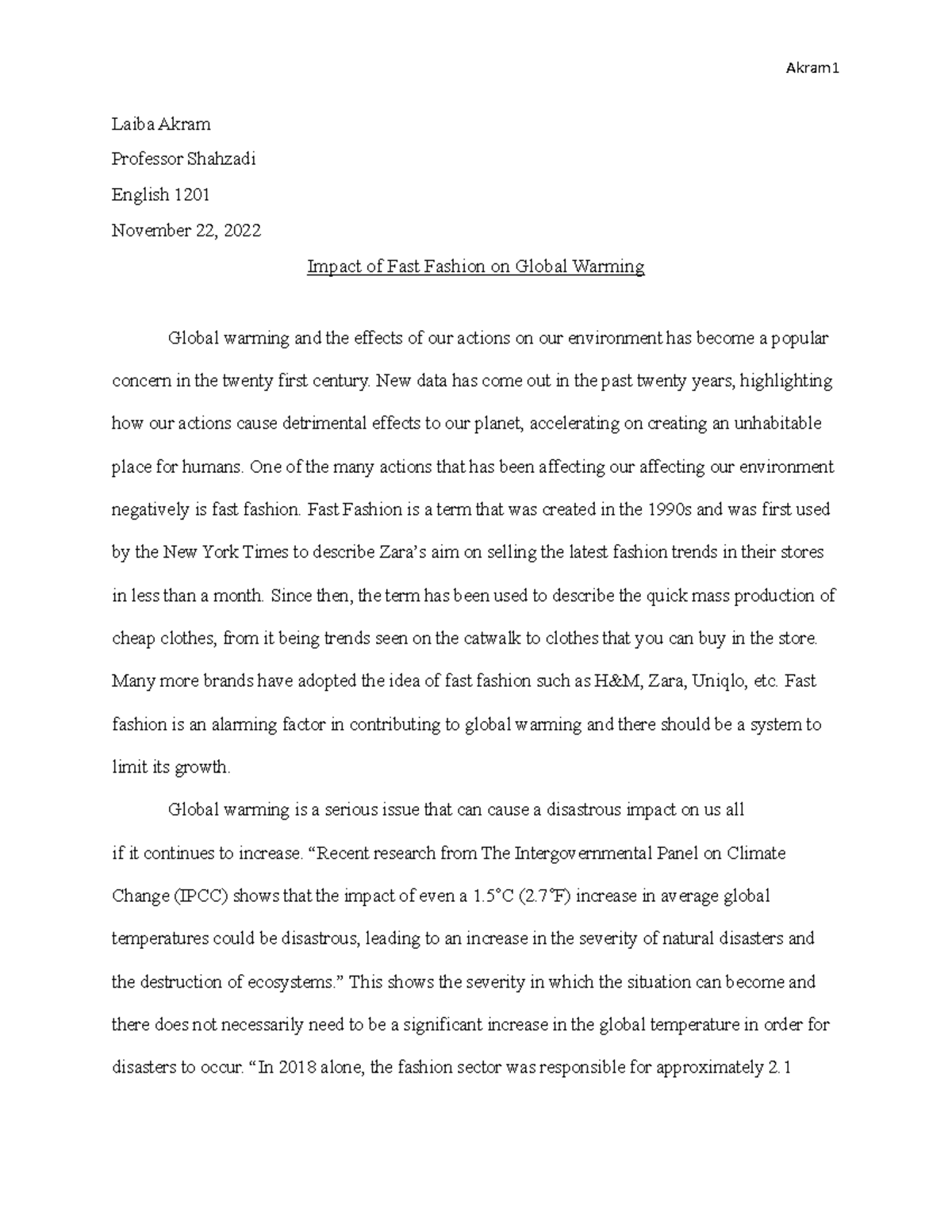Essay 3 Rough Draft - Akram Laiba Akram Professor Shahzadi English 1201 ...