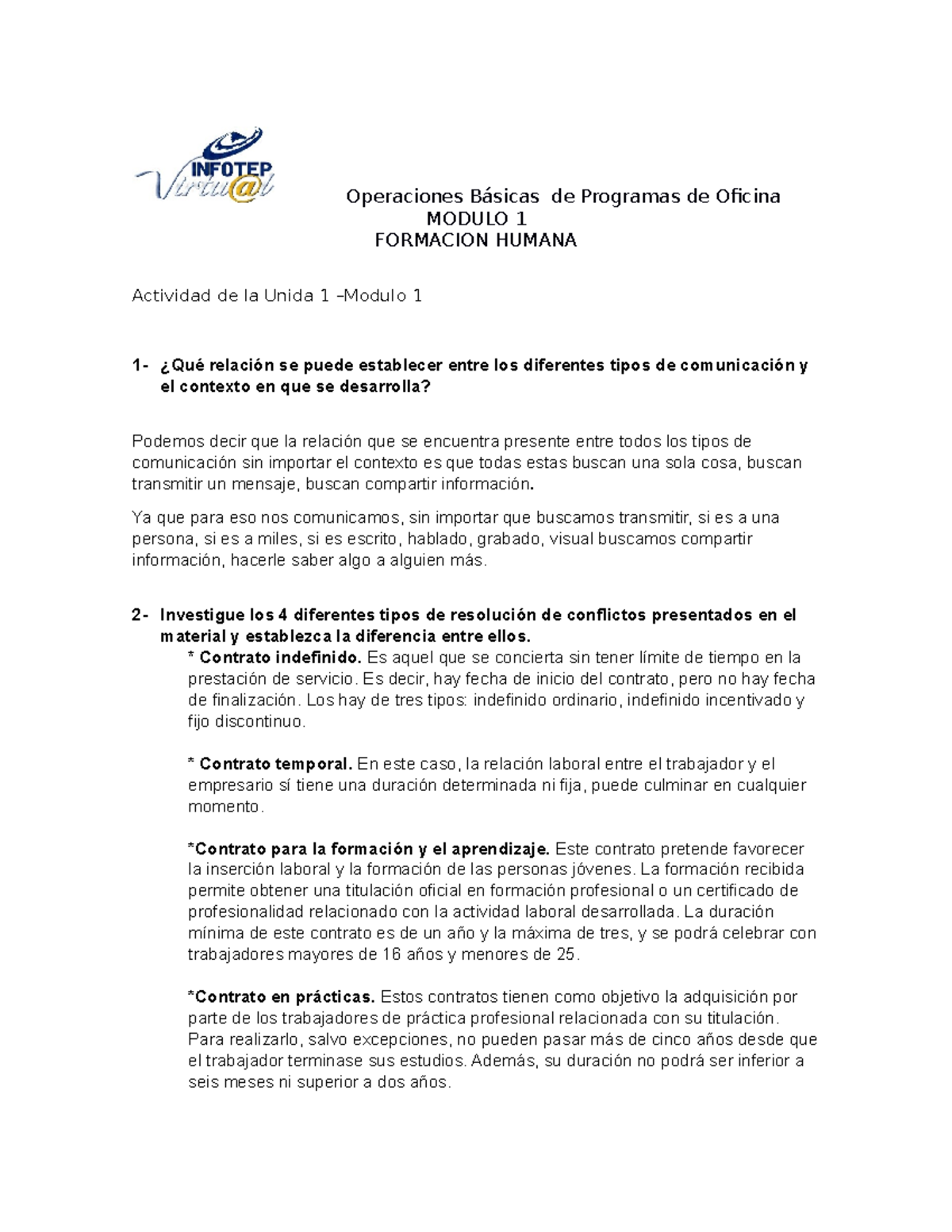 Actividad 1 Módulo 1 Form. Hum. (1) - Operaciones Básicas de Programas ...