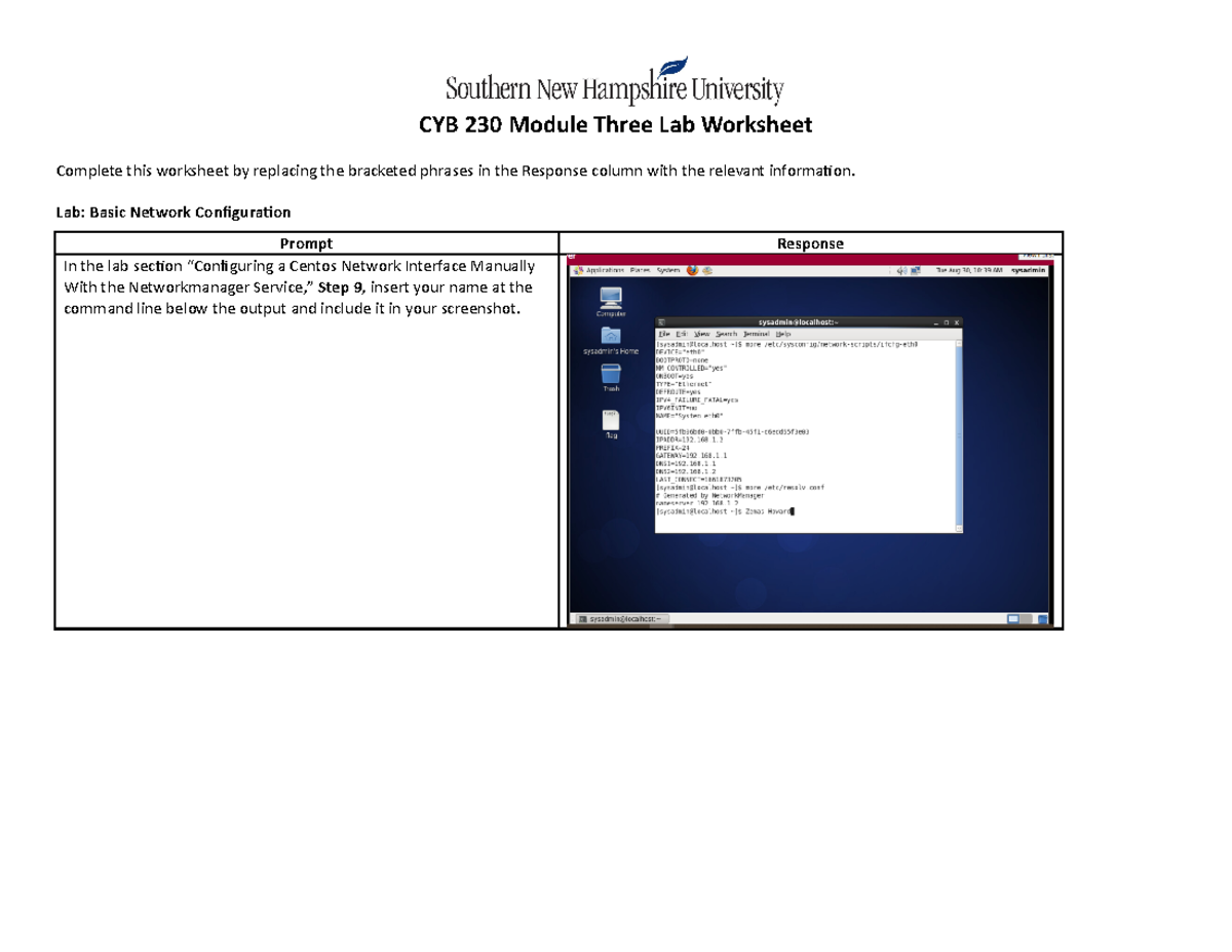 CYB 230 Module Three Lab Zemas Howard - CYB 230 Module Three Lab ...
