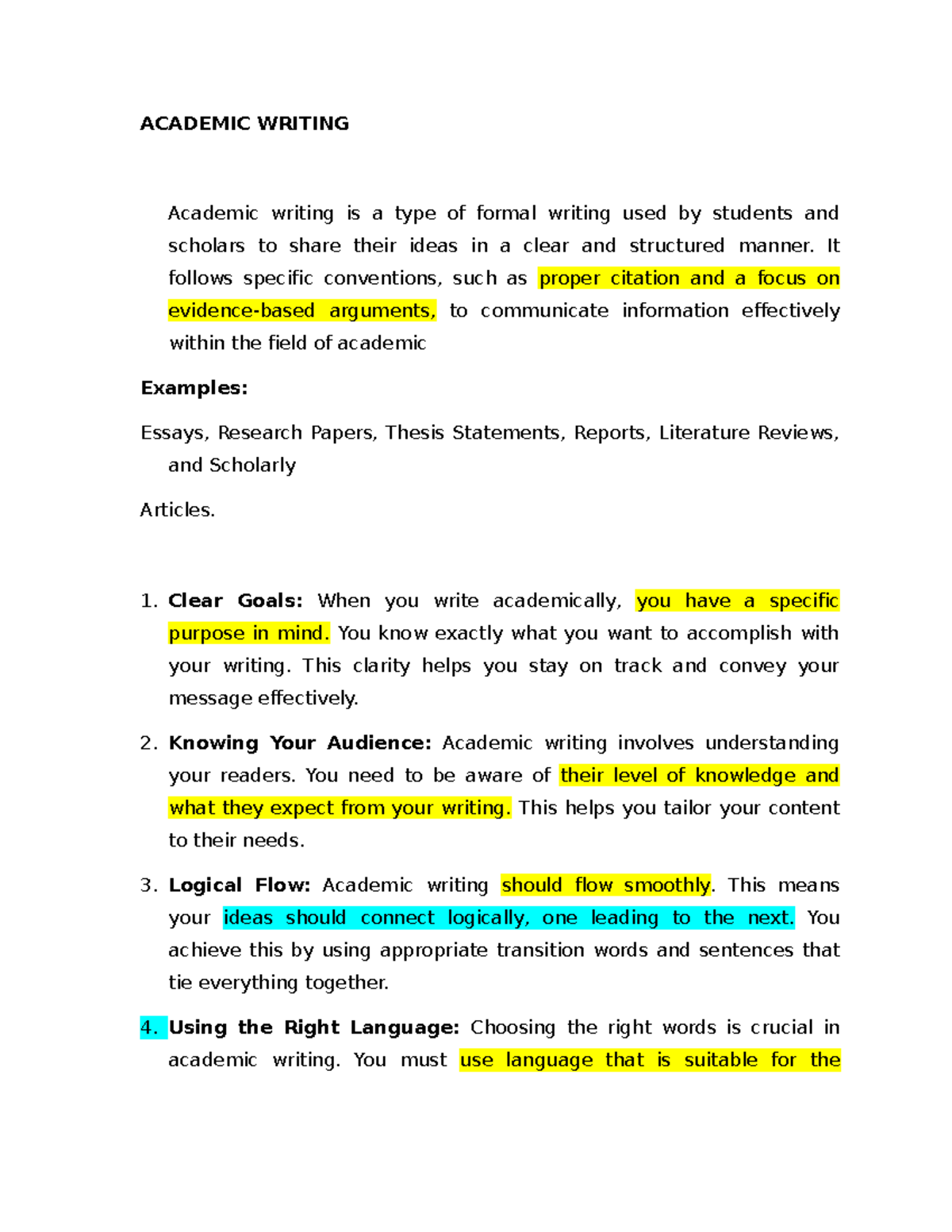 Academic Writing - EAPP - ACADEMIC WRITING Academic writing is a type ...