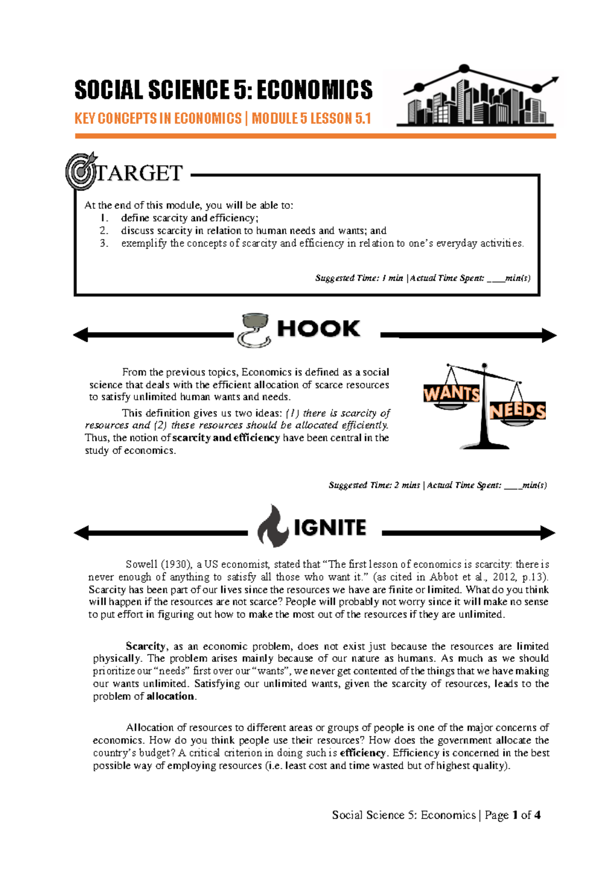 Lesson 5-5.1 Key Concepts in Economics - SOCIAL SCIENCE 5: ECONOMICS ...