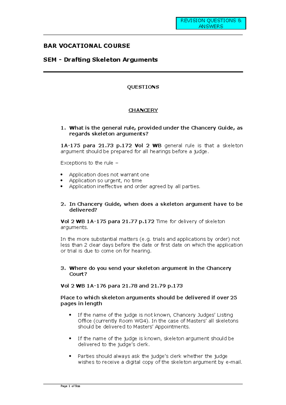 Drafting Revision Questions & Answers - ANSWERS - Studocu