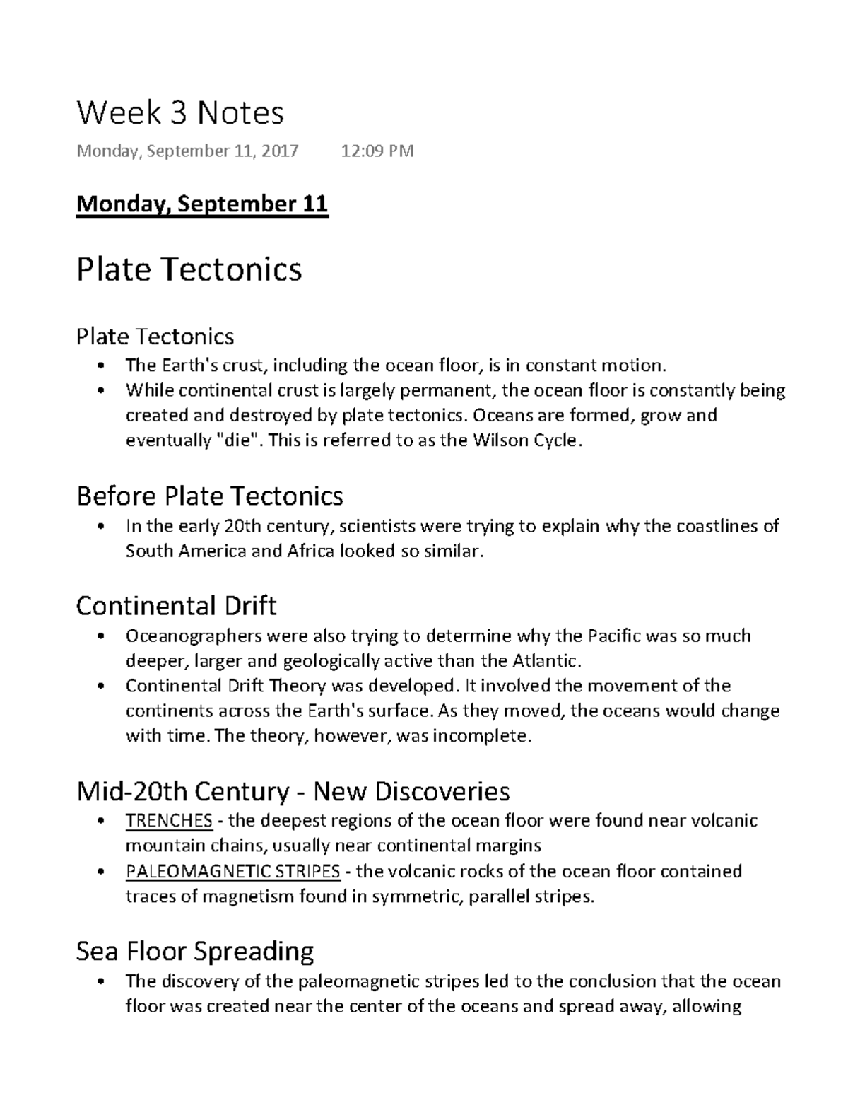 Week 3 Notes - Week 3 Notes Monday, September 11, 2017 12:09 PM Monday ...