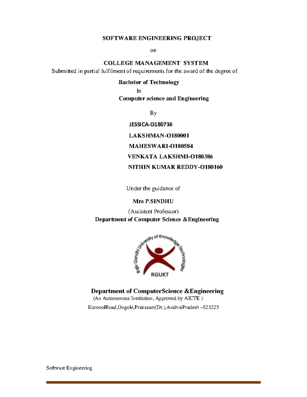 Ff SE Document -15 - Software Engineering SOFTWARE ENGINEERING PROJECT ...