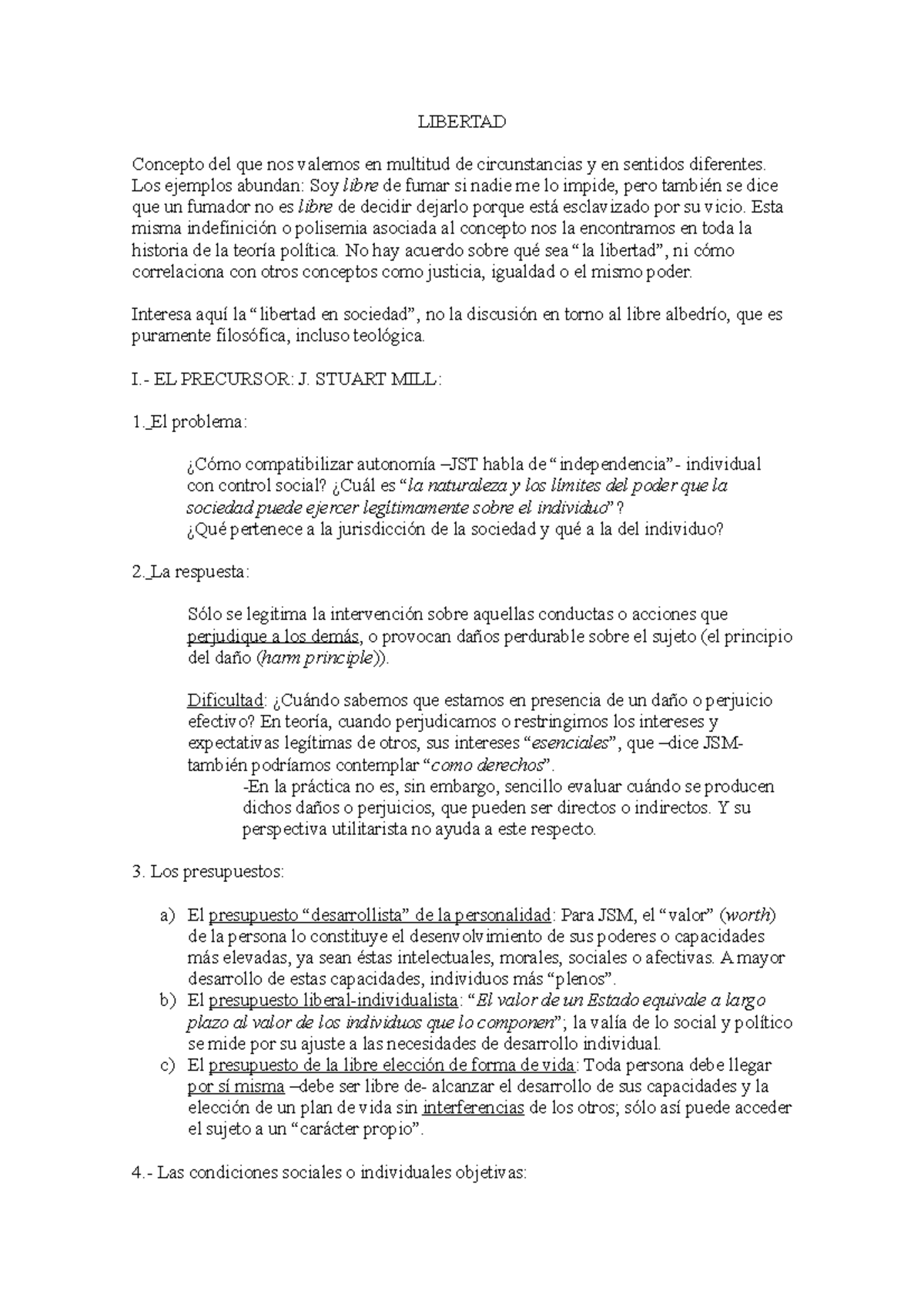 Libertad - LIBERTAD Concepto del que nos valemos en multitud de ...