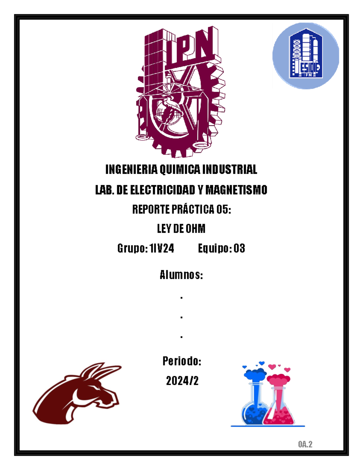 Practica 05 - Ley de Ohm - INGENIERIA QUIMICA INDUSTRIAL LAB. DE ELECTRICIDAD Y MAGNETISMO ...