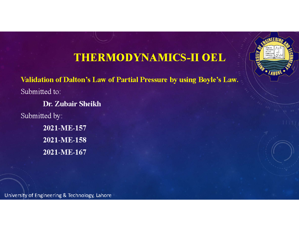 Thermo OEL PDF - Study Material for Engineering Problems. - THERMODYNAMICS-II OEL Validation of ...