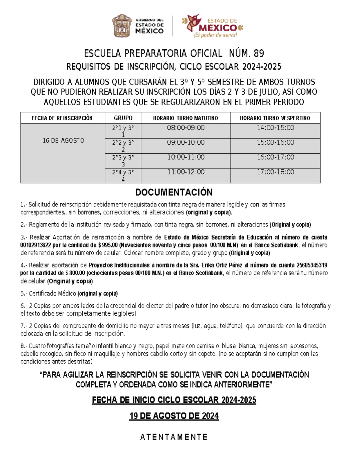 Inscripciones 2024-2025 Tercero Y Quinto Semestre - ESCUELA ...