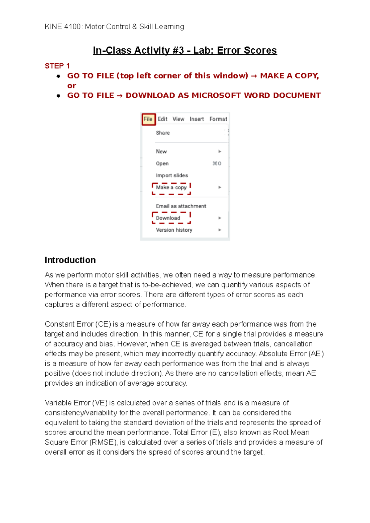 Week 3 Lab - Error Scores - In-Class Activity #3 - Lab: Error Scores ...