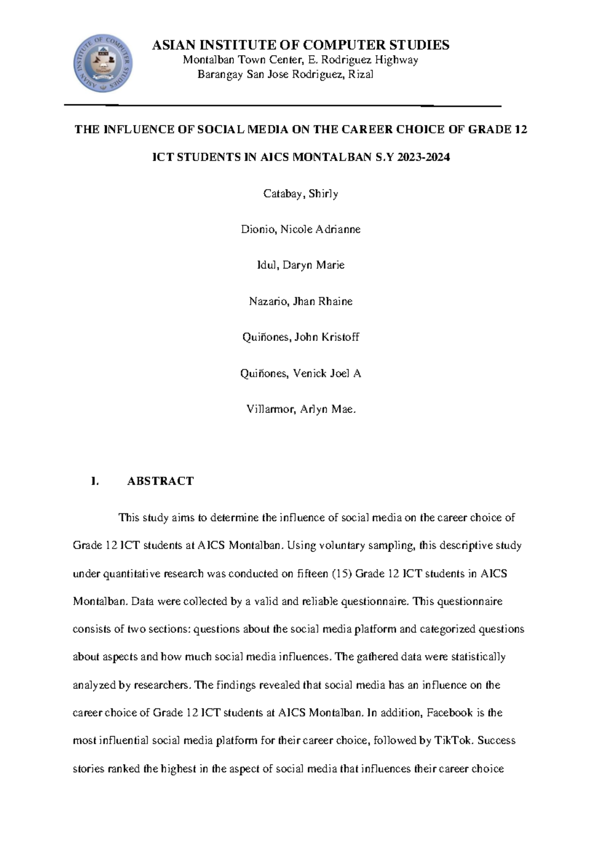 case study, study research - Montalban Town Center, E. Rodriguez ...