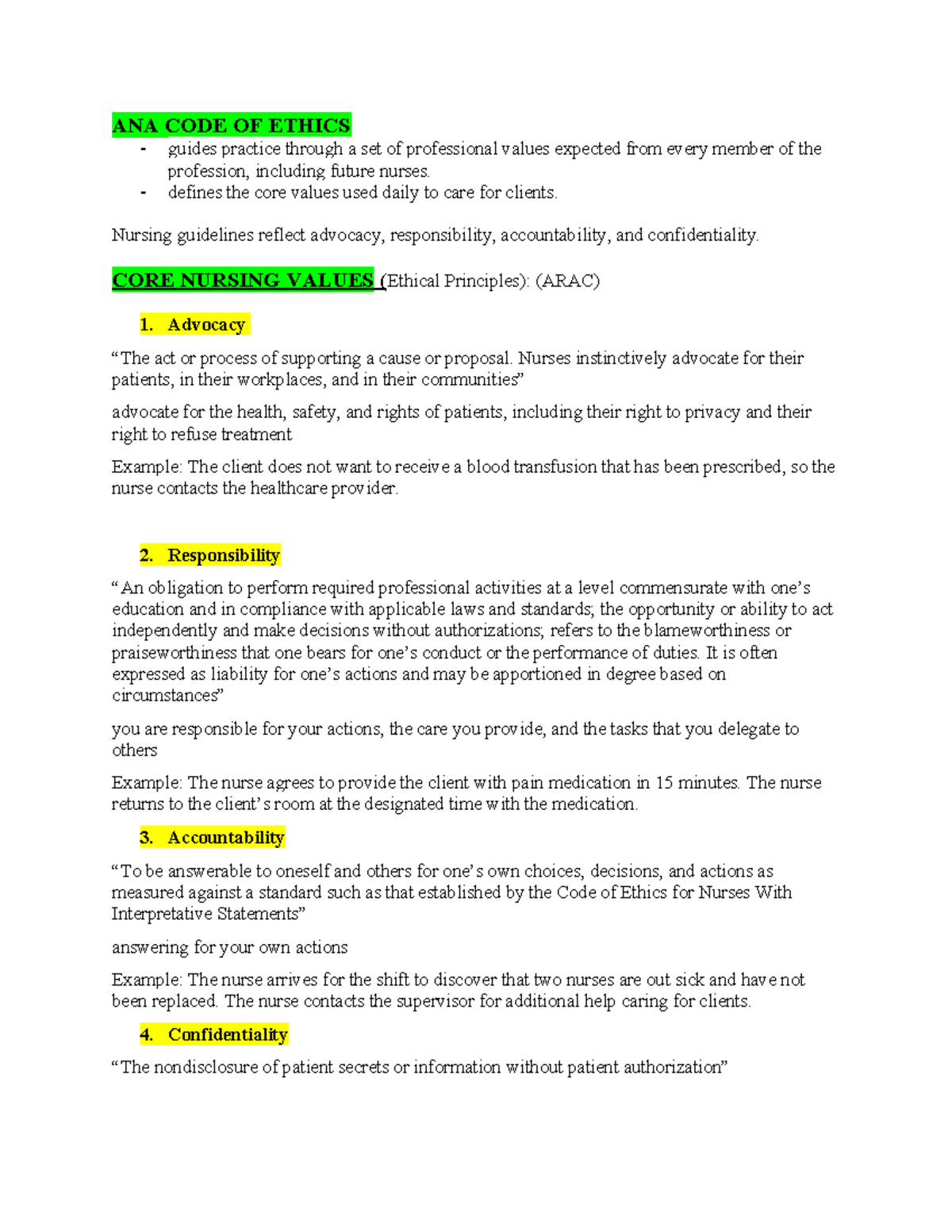 Ethics & Professional Identity (edapt) - ANA CODE OF ETHICS guides ...