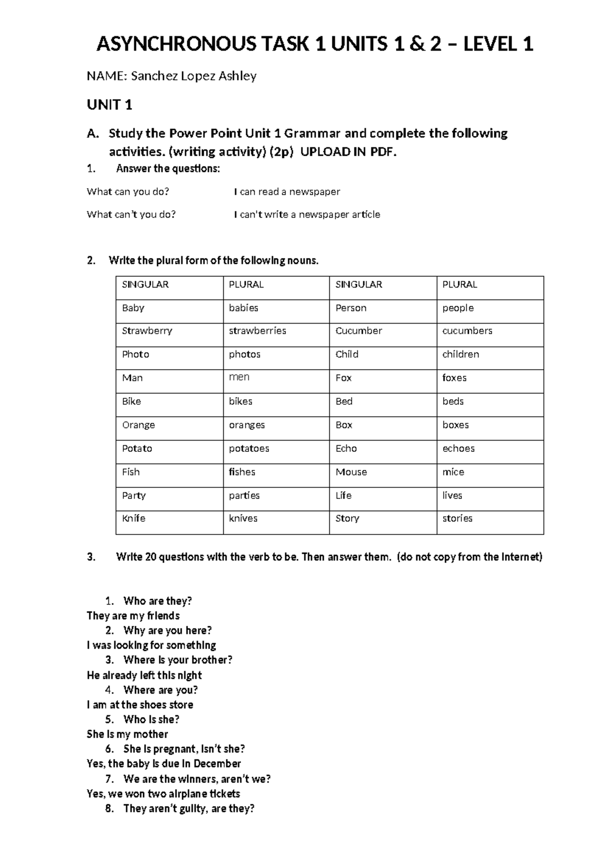 Units 1 2 Asynchronous TASK 1 - ASYNCHRONOUS TASK 1 UNITS 1 & 2 – LEVEL 1 NAME: Sanchez Lopez ...