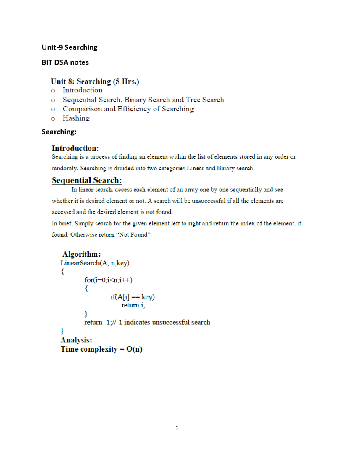 Unit 9 Searching Bitinfo Nepal Unit 9 Searching Bit Dsa Notes