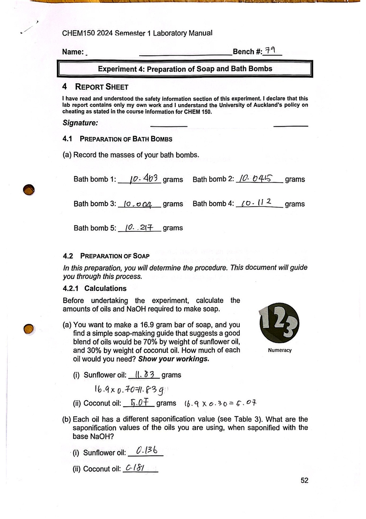 Chem1 - practical lab 4 - Concepts in Chemistry - Studocu
