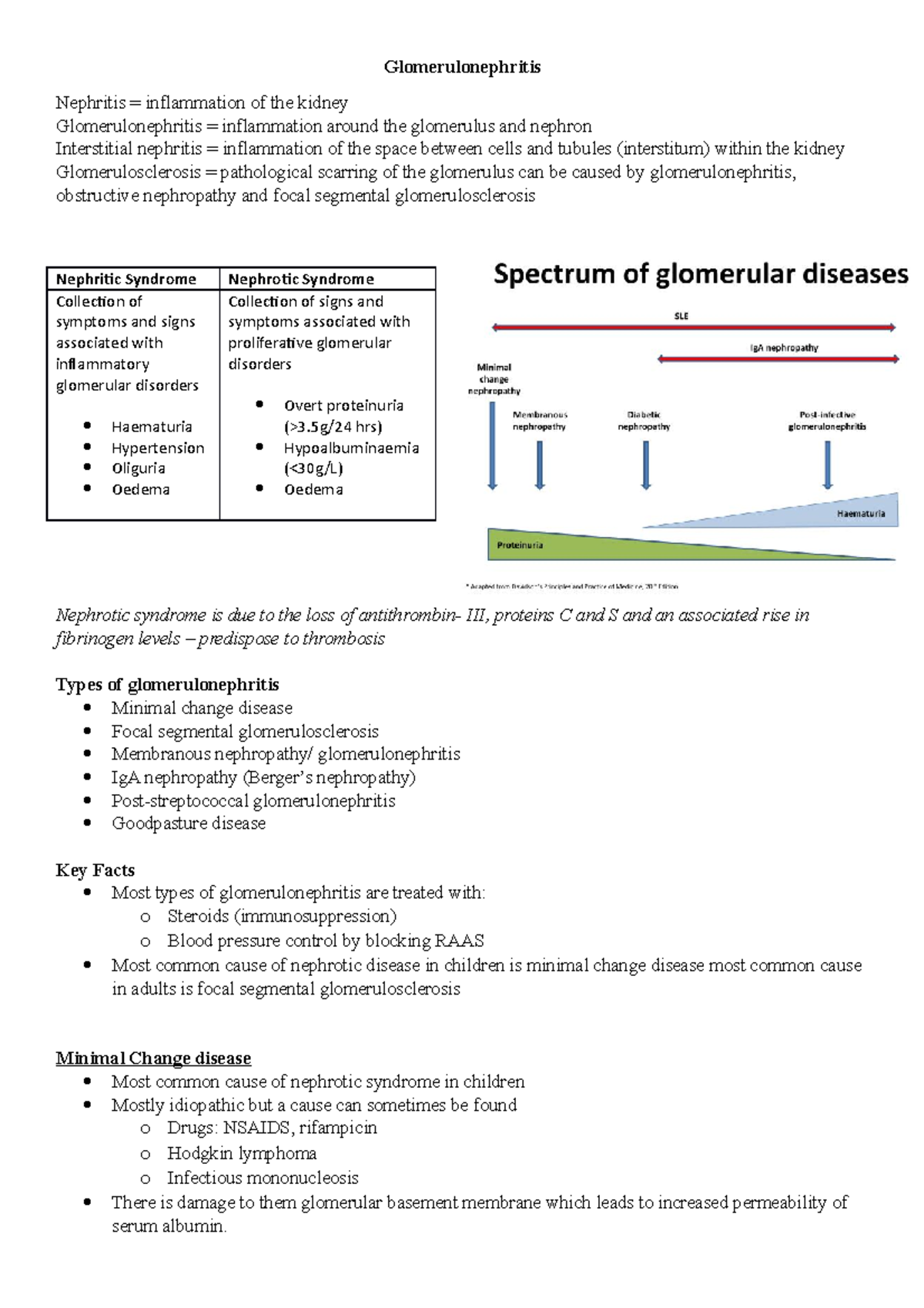 Glomerulonephritis - Summary of the condition with differentials ...