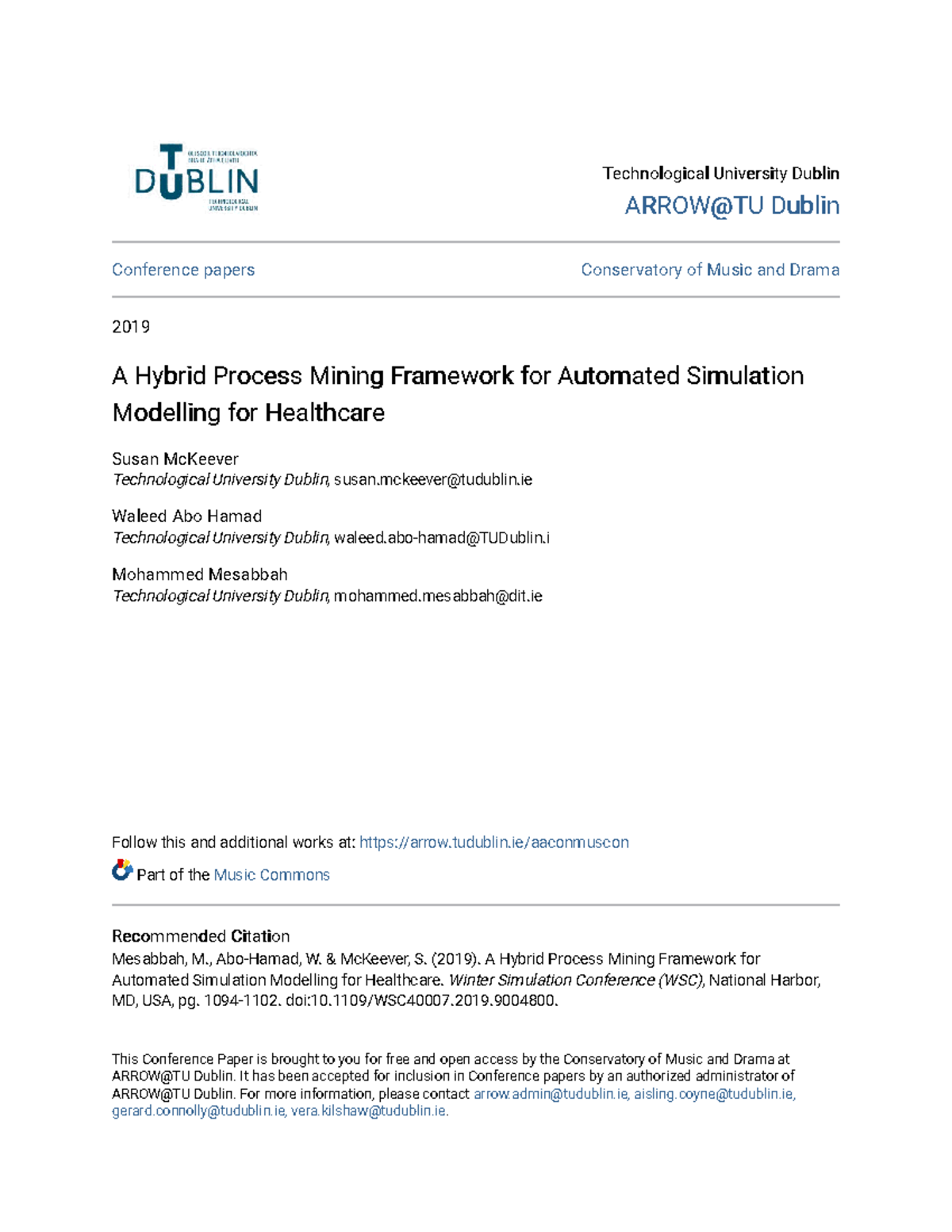 A Hybrid Process Mining Framework For Automated Simulation Modell