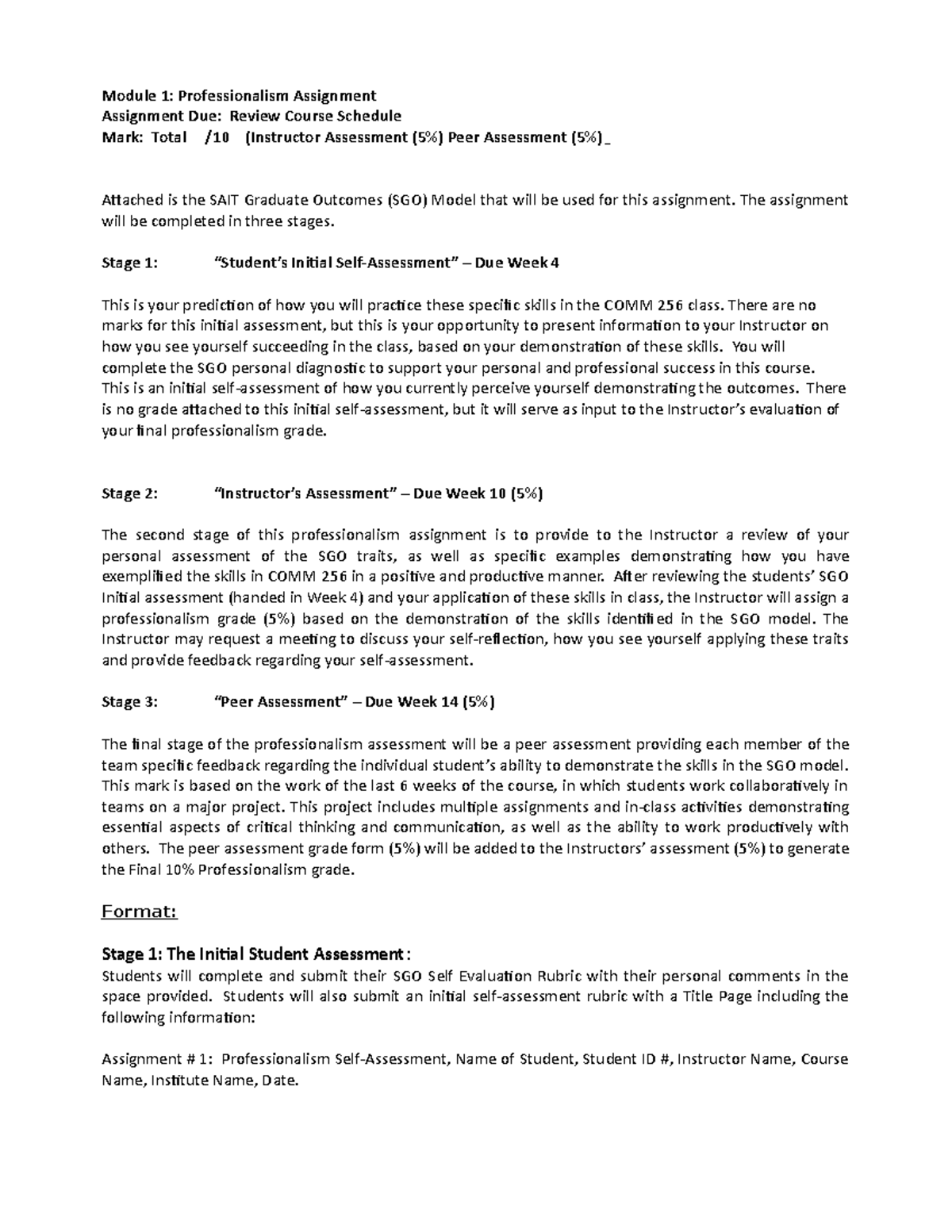 Module 1 Assignment Professionalism - Module 1: Professionalism ...