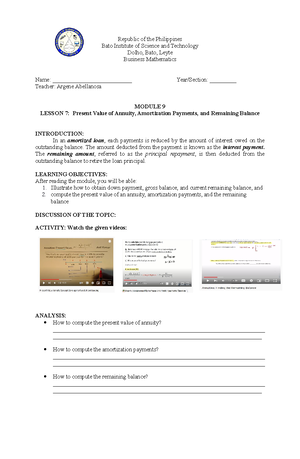 Module 1 (Week 1) - Fractions, Decimals, and Percentages - Republic of ...
