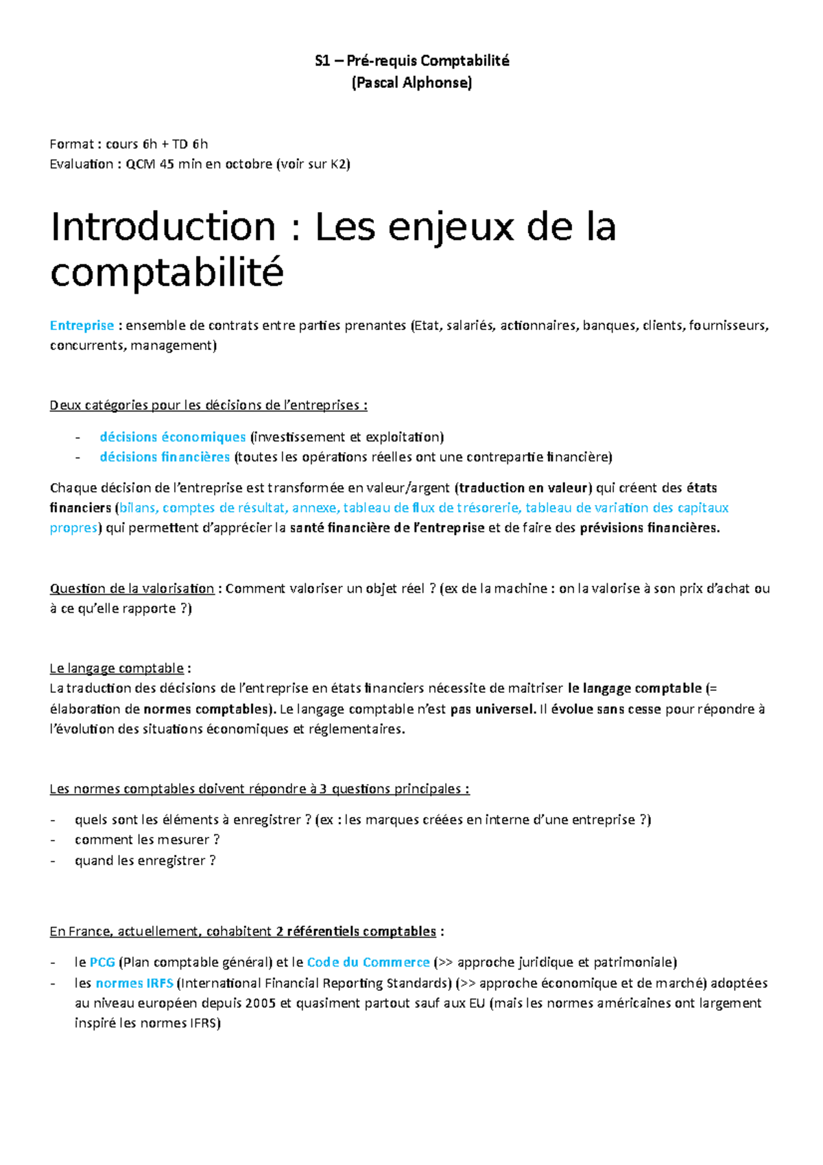 Fiche - comprendre les états financiers - S1 – Pré-requis Comptabilité ...