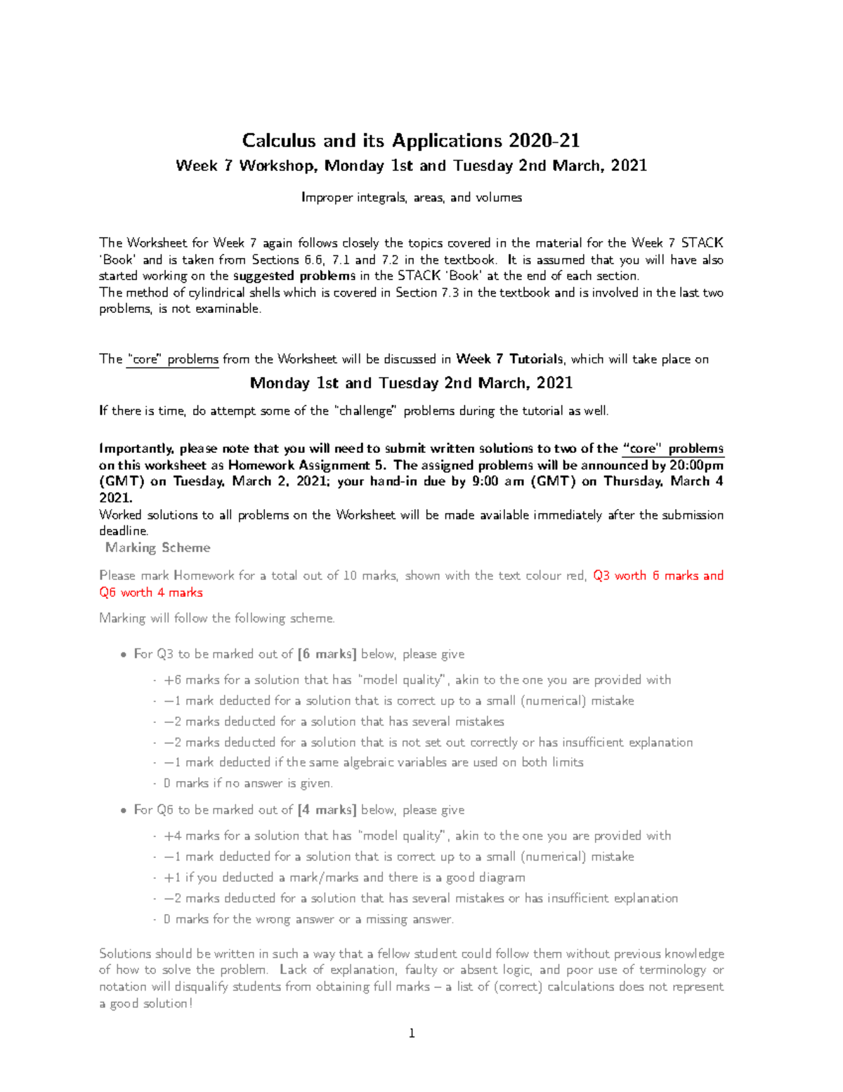 Worksheet 7 with Solutions CAP - Calculus and its Applications 2020 ...