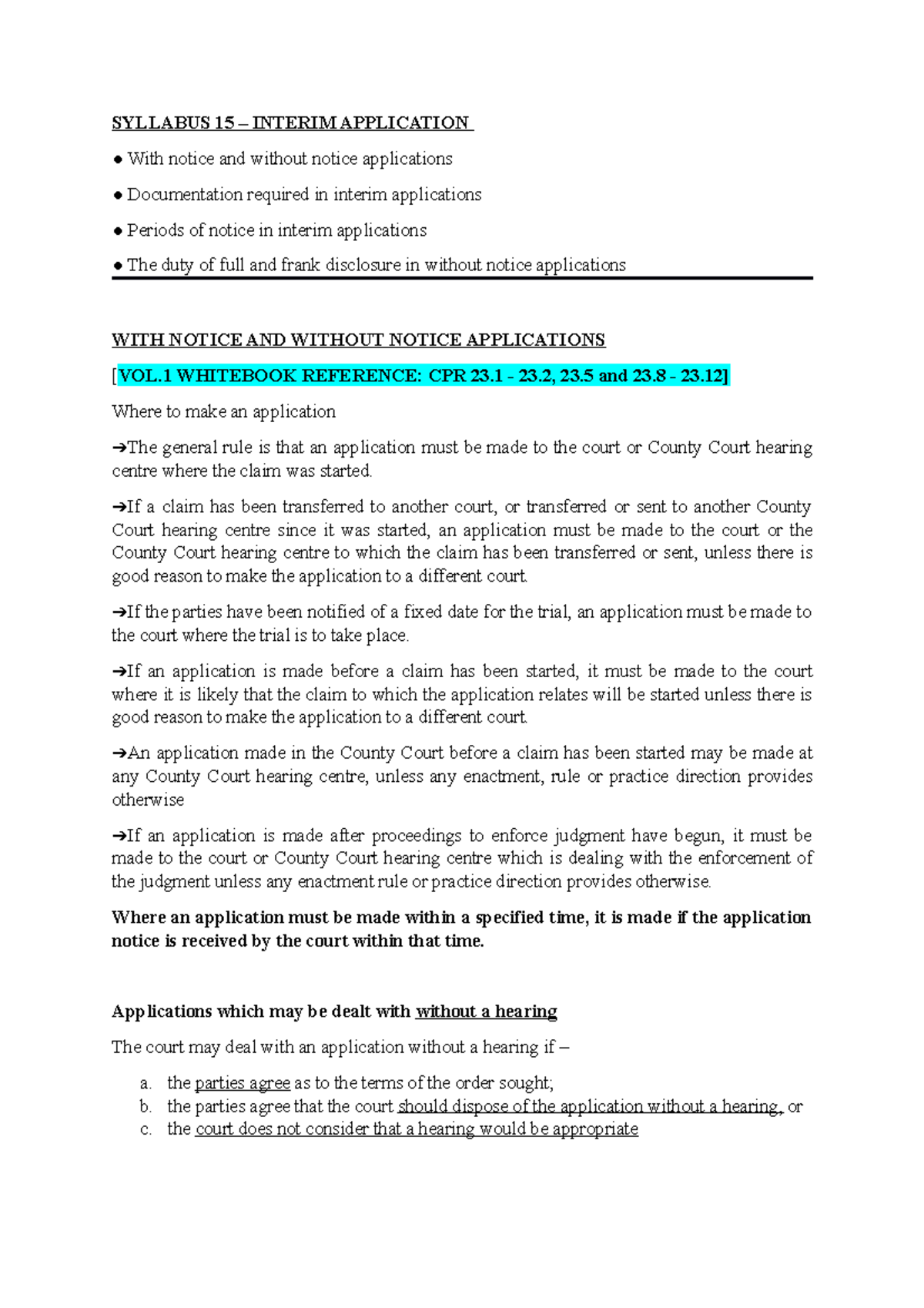 Syllabus 15 - Interim Application - SYLLABUS 15 – INTERIM APPLICATION ...