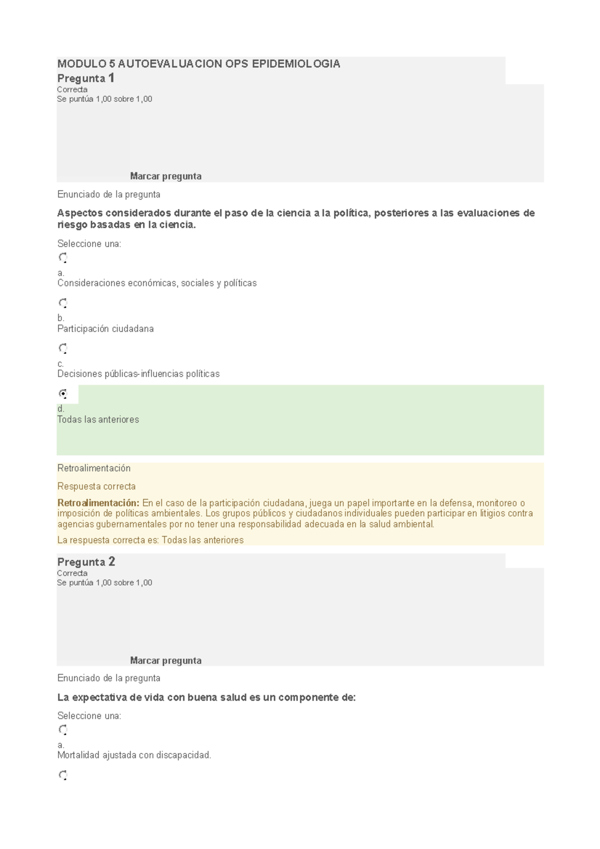 Modulo 5 Autoevaluacion OPS Epidemiologia - MODULO 5 AUTOEVALUACION OPS ...
