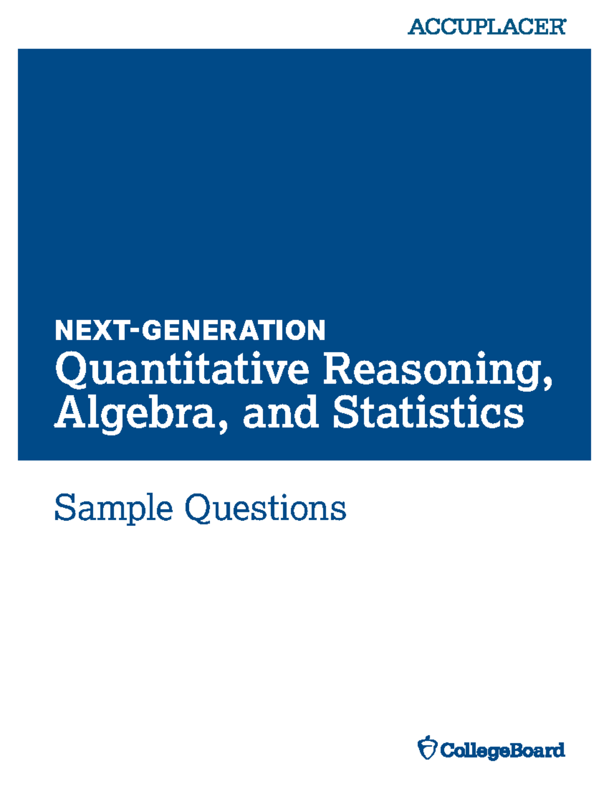 Next Generation Sample Questions Quantitative Reasoning Next Generation Quantitative Reasoning
