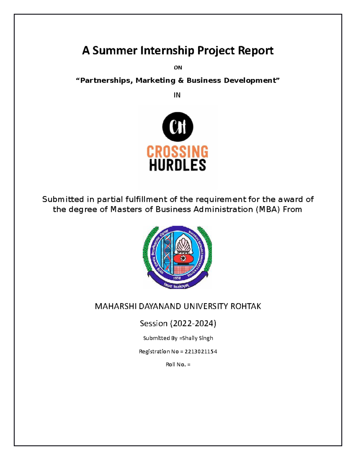 A Summer Internship Project Report - A Summer Internship Project Report ...