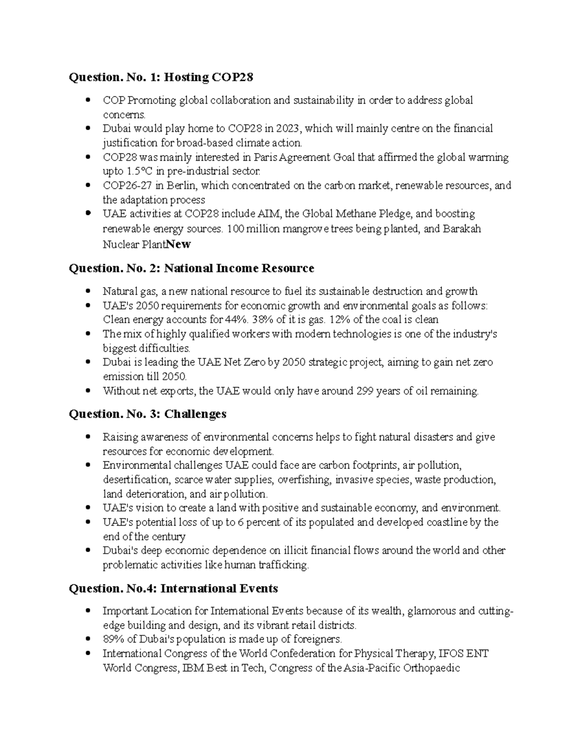 Hosting COP28 - Question. No. 1: Hosting COP COP Promoting global ...