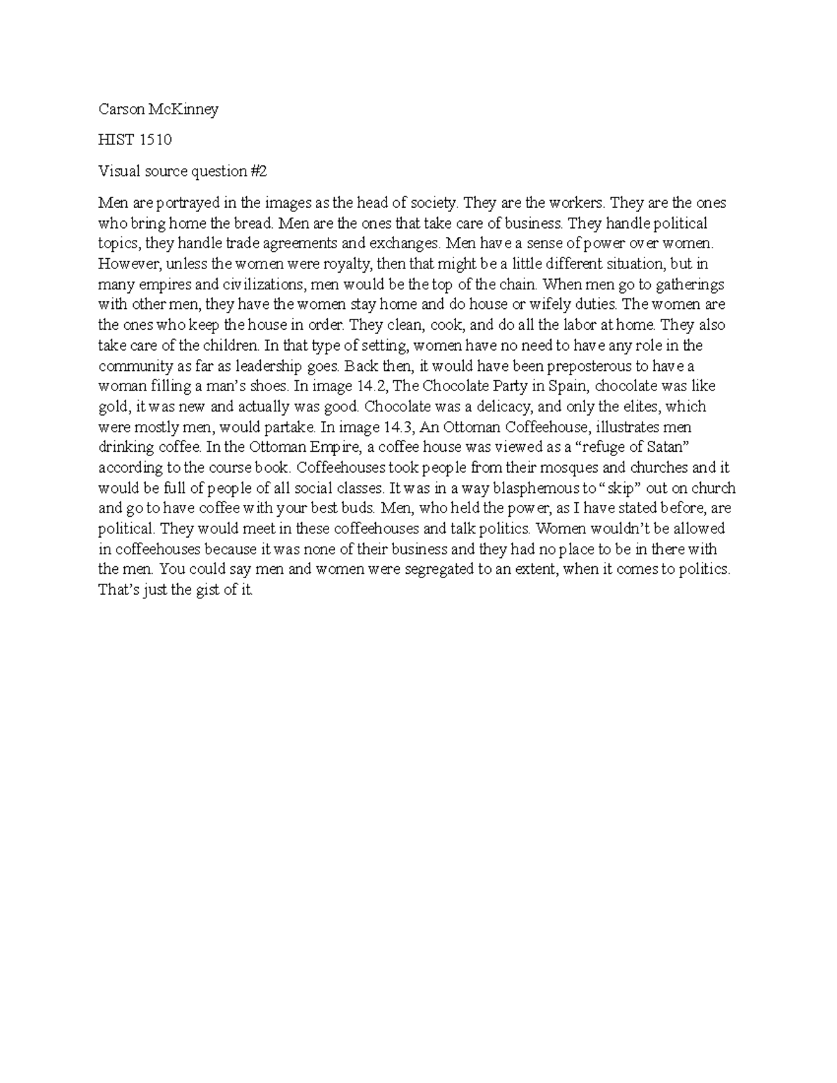 Chapter 14 Analysis - Carson McKinney HIST 1510 Visual source question ...