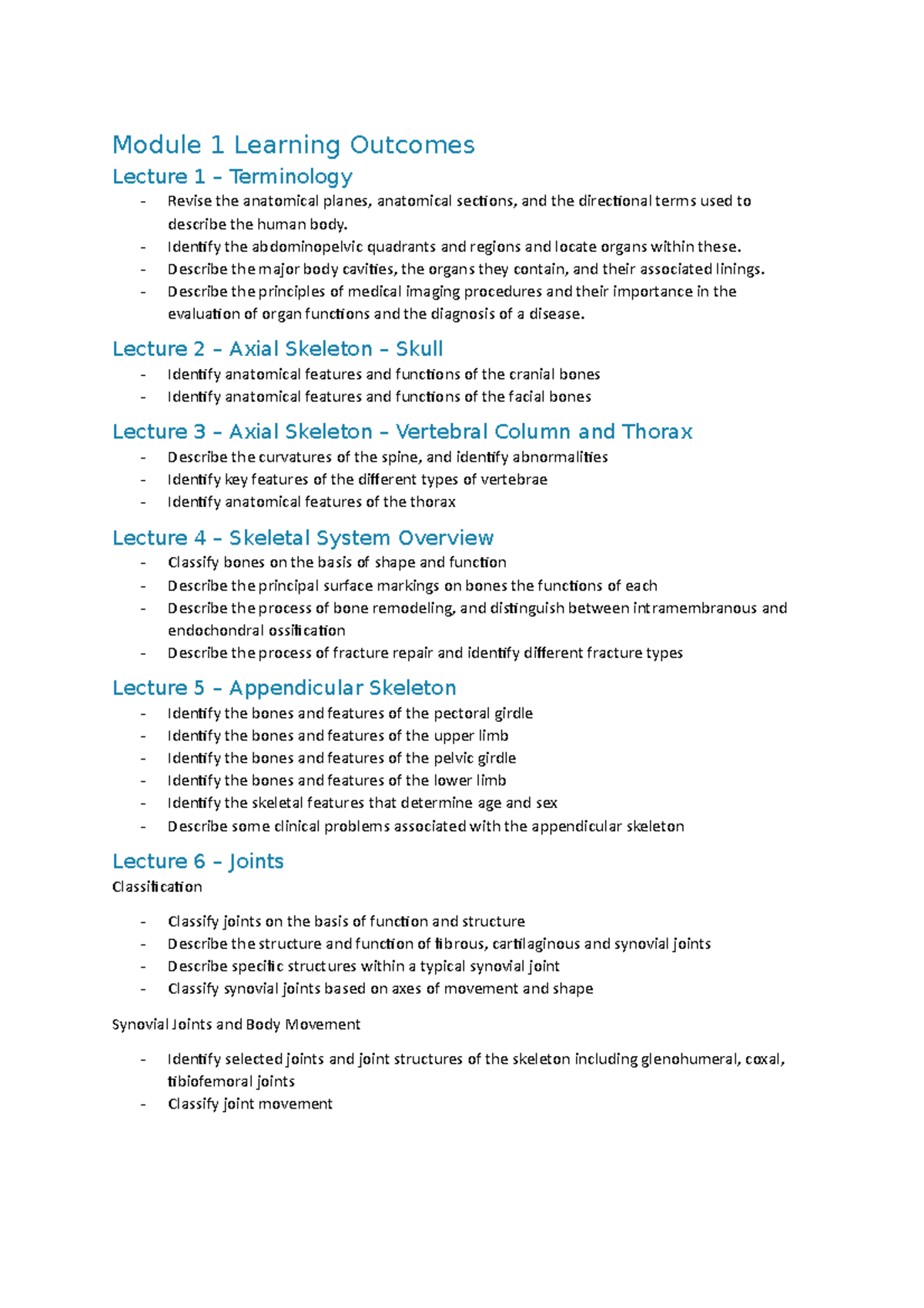 Module 1 Learning Outcomes - Module 1 Learning Outcomes Lecture 1 ...