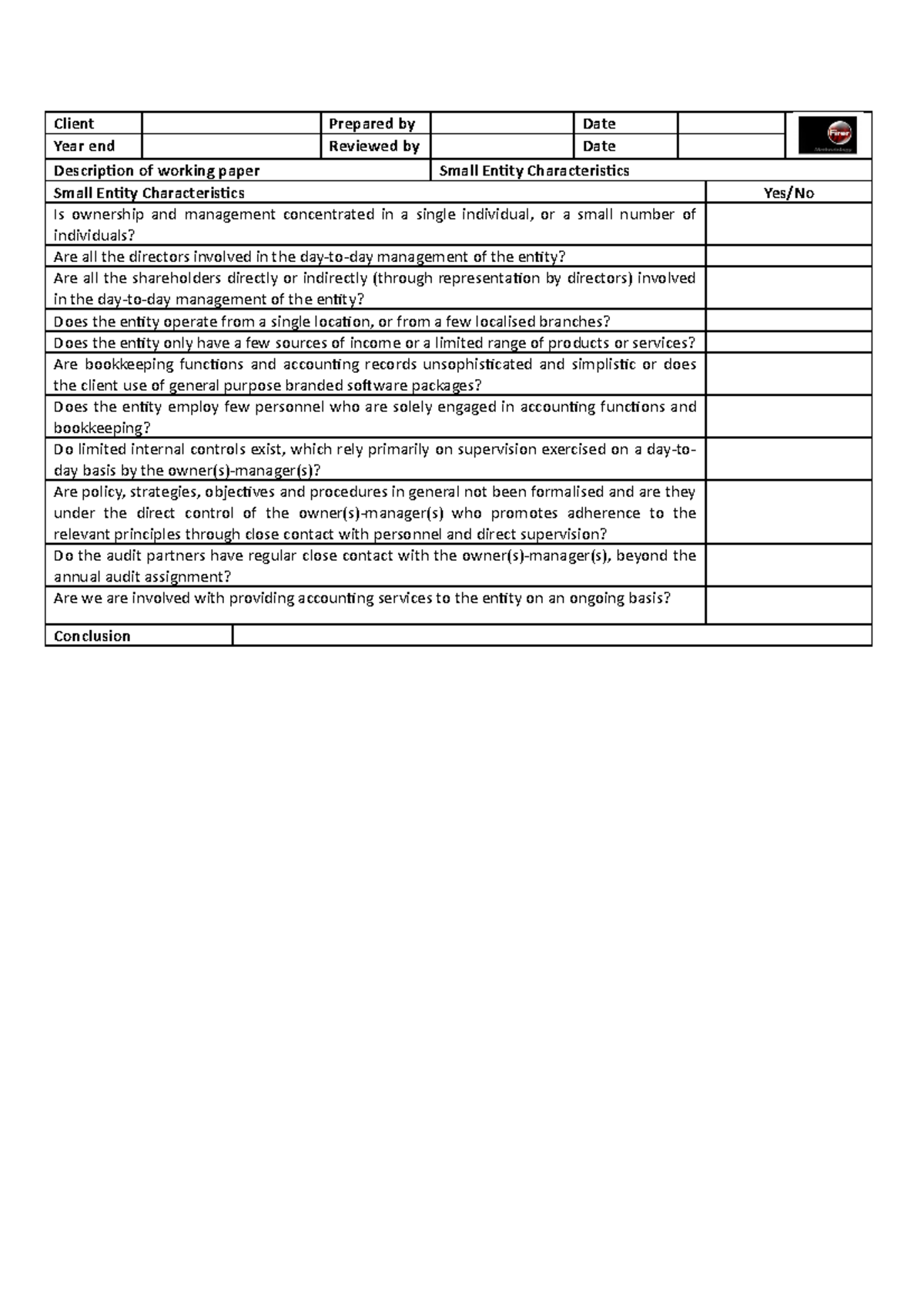 Audit Slim Draft - Year end Reviewed by Date Description of working ...