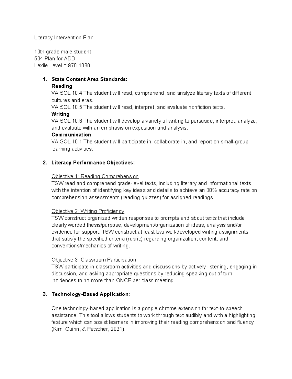 T4-Research Based Literacy Intervention Plan - Literacy Intervention ...