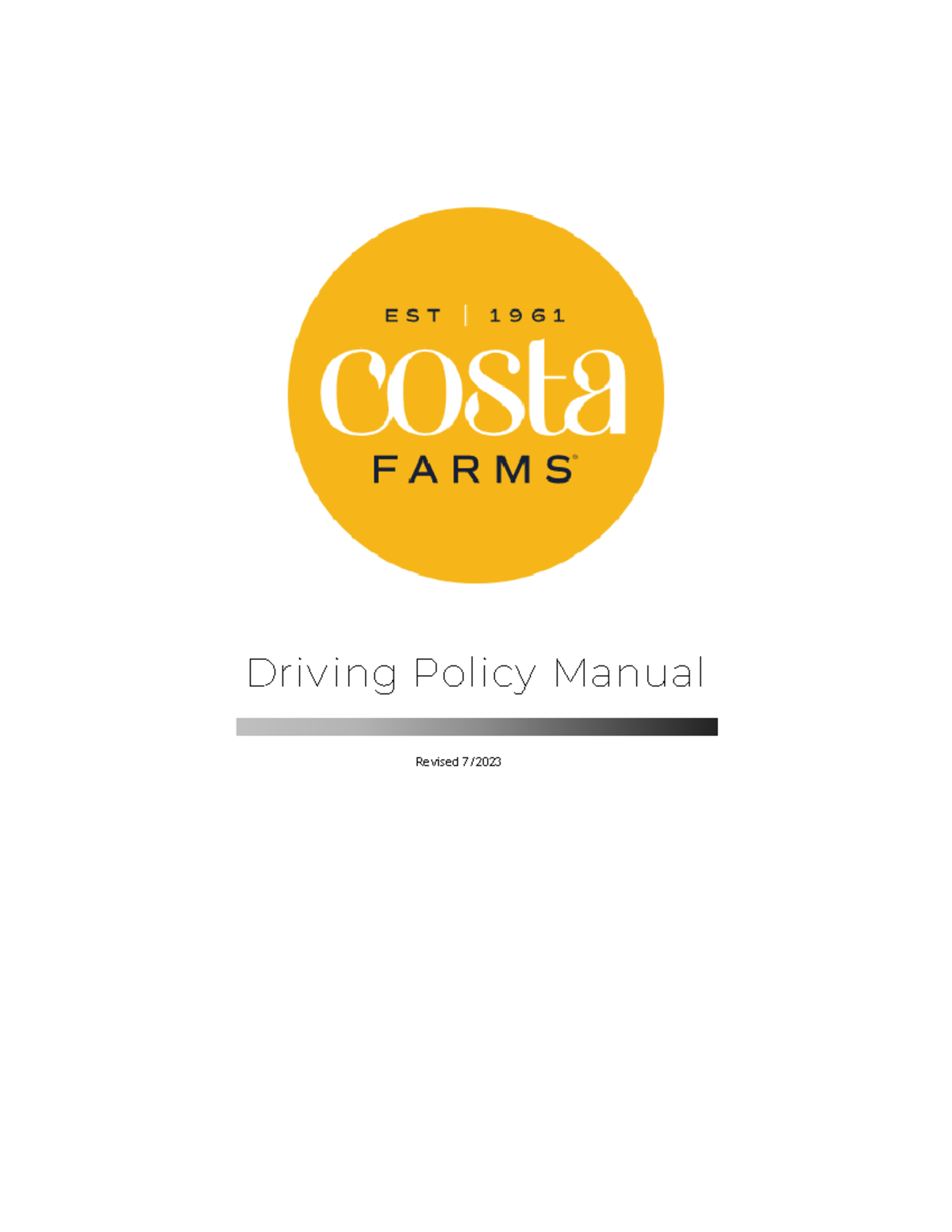 Driving Policy Manual - Manual de Políticas de Conducción 07 - Driving ...