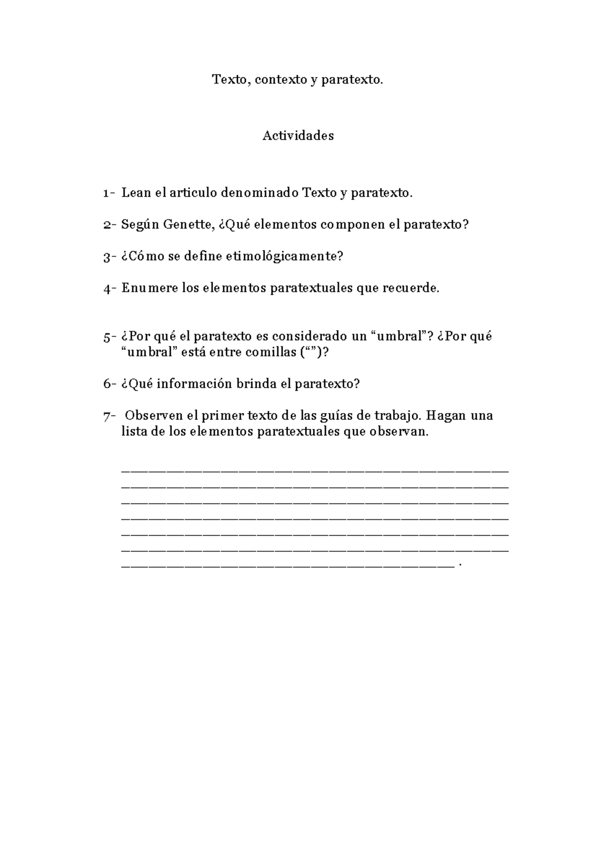 Texto, contexto y paratexto Teorico Practico - Texto, contexto y ...