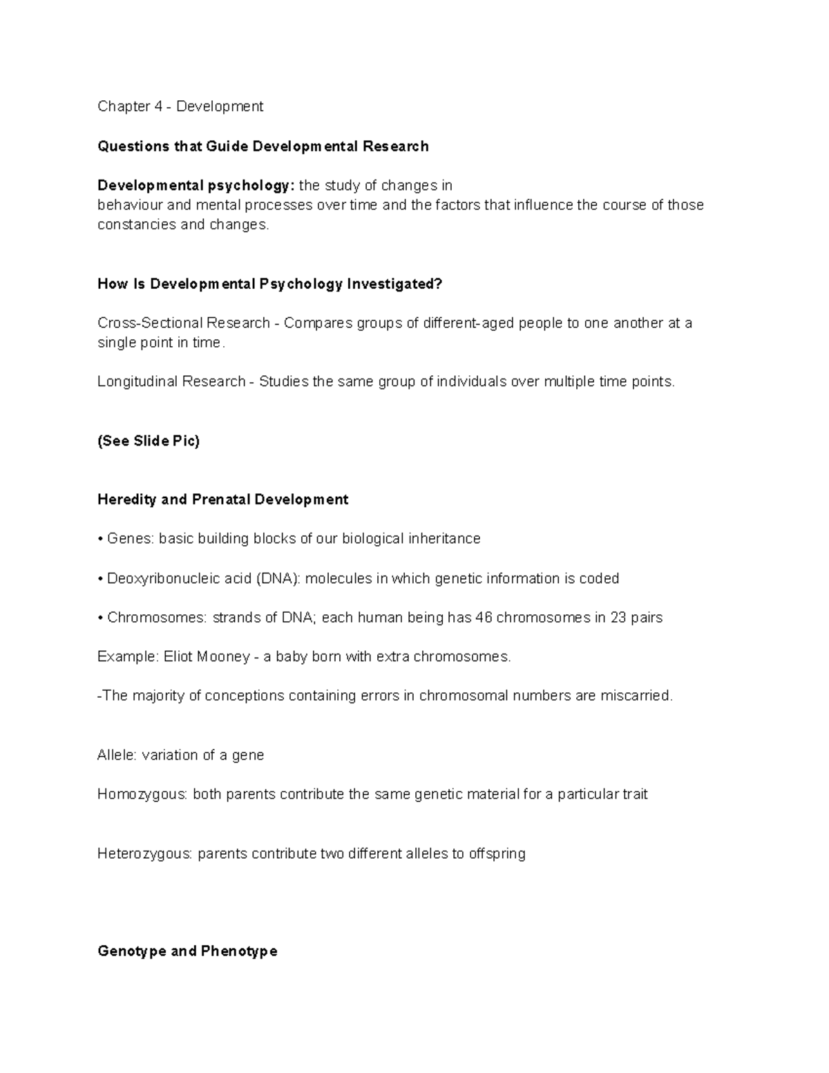 Chapter 4 - Human Development - Chapter 4 - Development Questions that ...