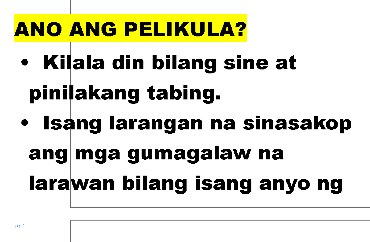 ANO-ANG- Pelikula - gdasg - ANO ANG PELIKULA? Kilala din bilang sine at ...