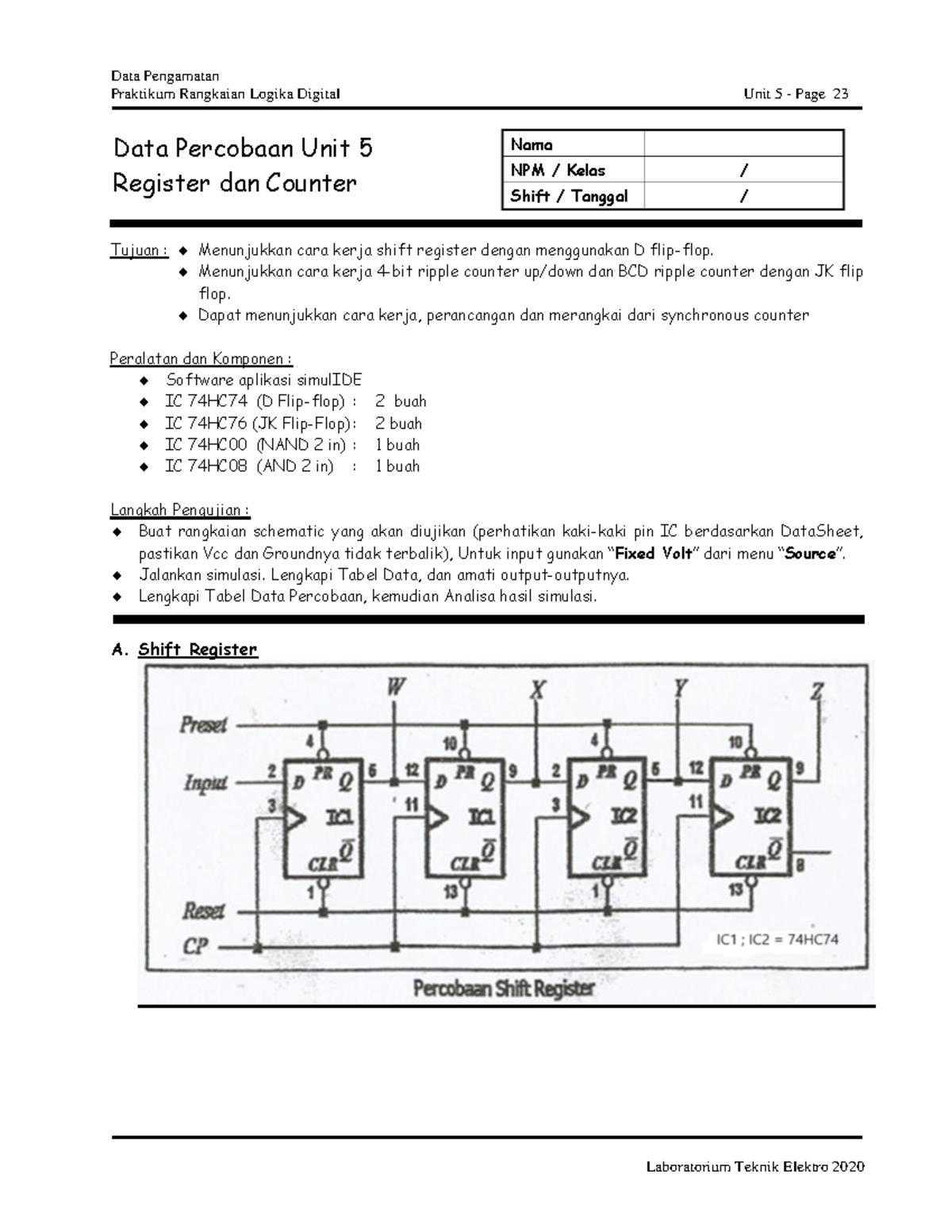 Unit 5 - lecture notes - Praktikum Rangkaian Logika Digital Unit 5 ...