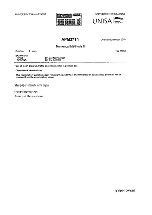 APM3711 2022 October November EXAM MEMO - APM OCTOBER/NOVEMBER EXAM ...