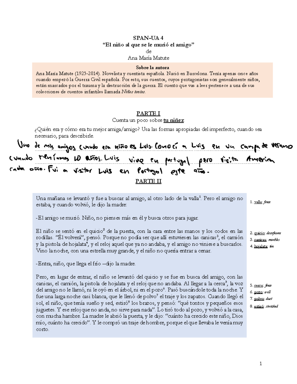 El niño al que se le murió el amigo - 1 ####### SPAN-UA 4 ####### “El ...