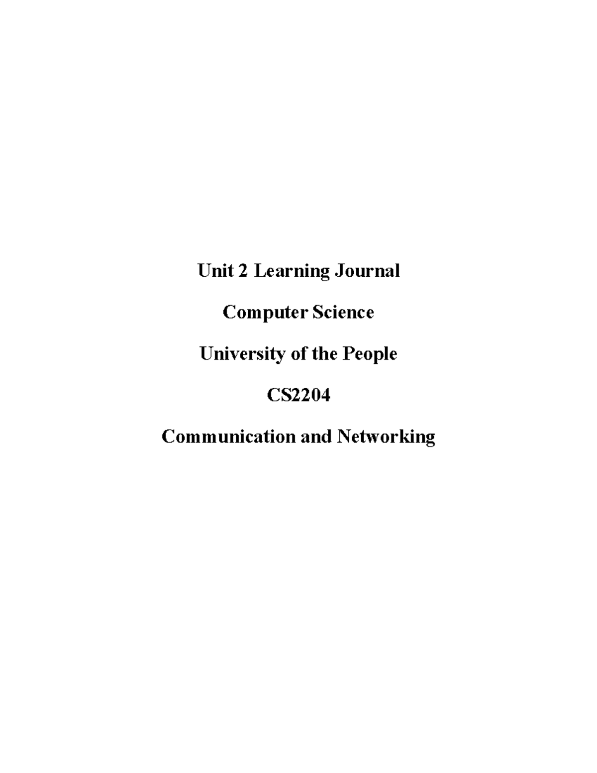 Unit 2 Learning Journal - Unit 2 Learning Journal Computer Science ...