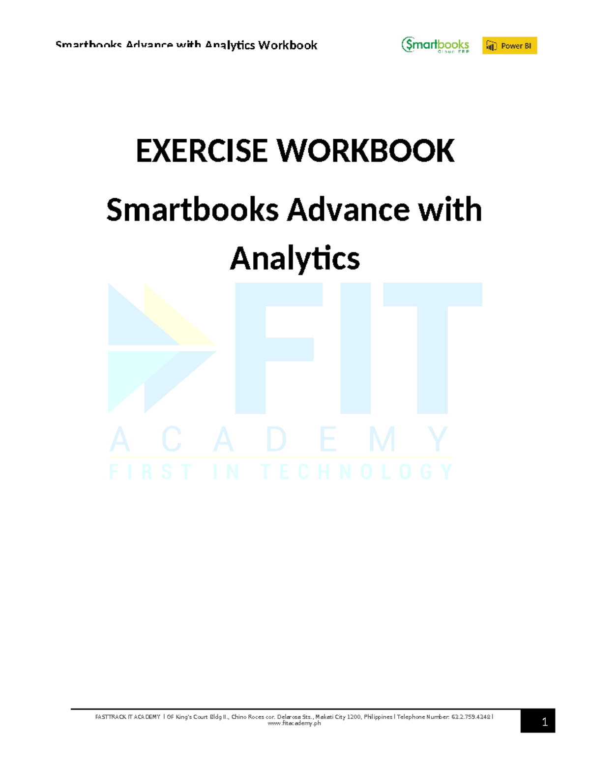 Smartbooks-Advance-with-Analytics-Workbook-v2023 - FASTTRACK IT ACADEMY ...