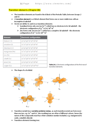 Z Notes - ZNOTES SUMMARIZED NOTES ON THE SYLLABUS CHEMISTRY (9701) CAIE ...
