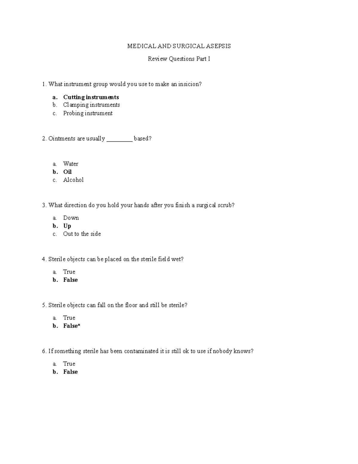 Medical AND Surgical Asepsis PART 1 - MEDICAL AND SURGICAL ASEPSIS ...