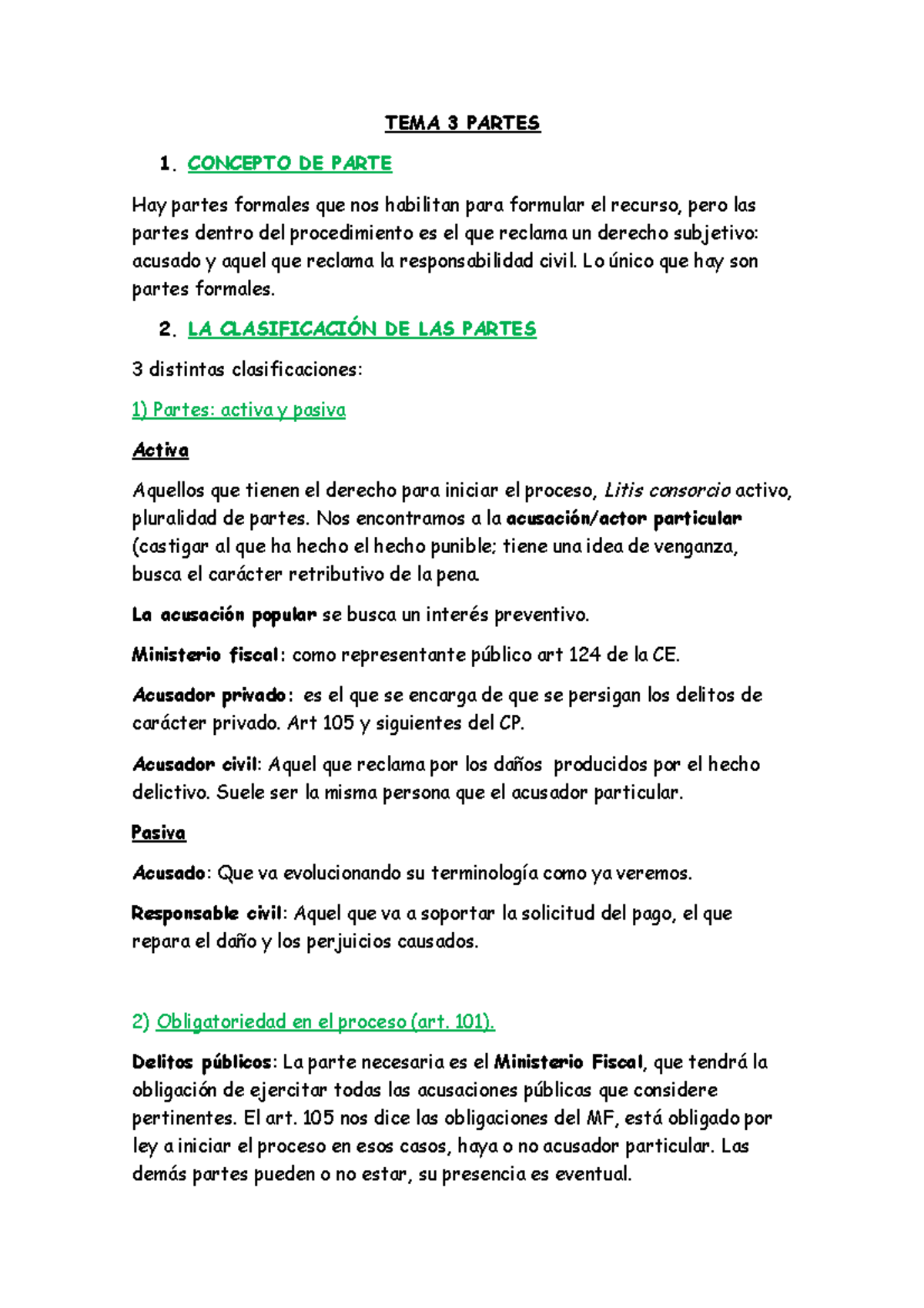 Tema 3 Partes - Apuntes 3 - TEMA 3 PARTES 1. CONCEPTO DE PARTE Hay ...