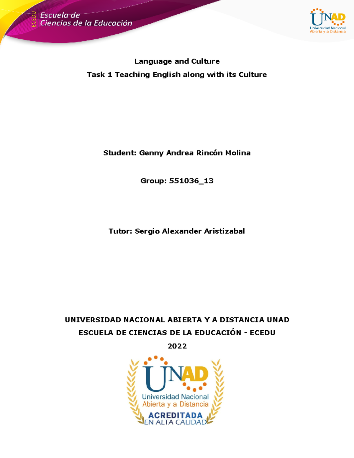 Task 1 - Task 1 Language and culture - Language and Culture Task 1 ...